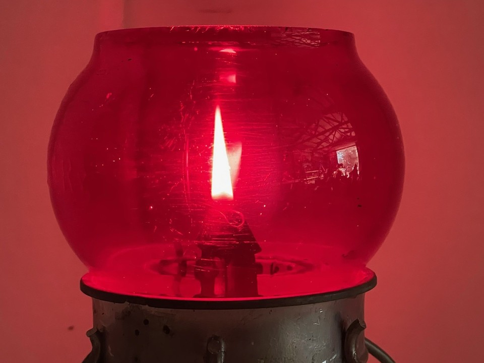 Santa Fe AT&SF Red Cast Corning Short Globe for Railroad Lantern | eBay