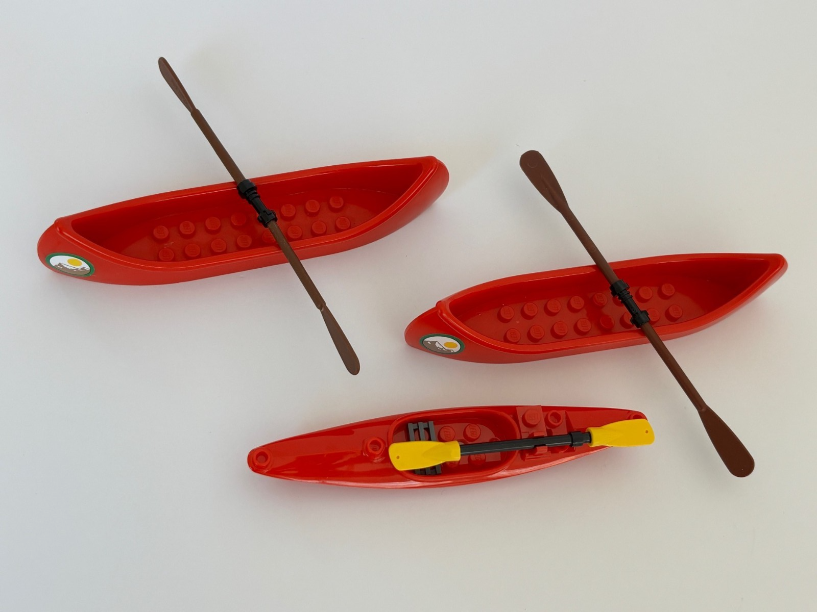 LEGO Lot of 3 City Red Kayak Canoe Boat Beach Sports with oars paddle ...