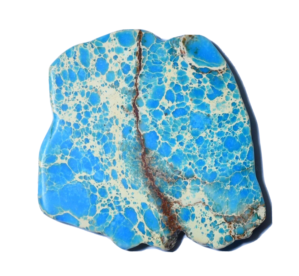 Natural Blue Ridge Turquoise 132.0 Ct Polished Slab Untreated Certified ...