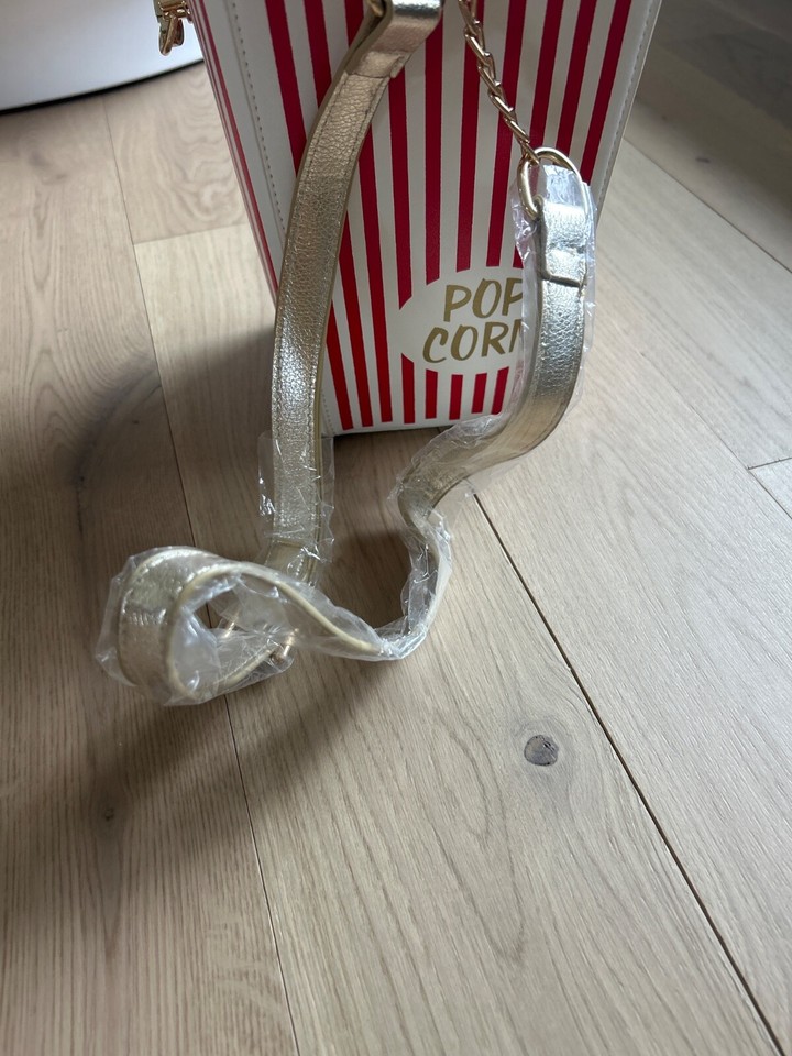 Popcorn Bucket Box Purse Shoulder Bag Drawstring Liner Novelty EUC ...