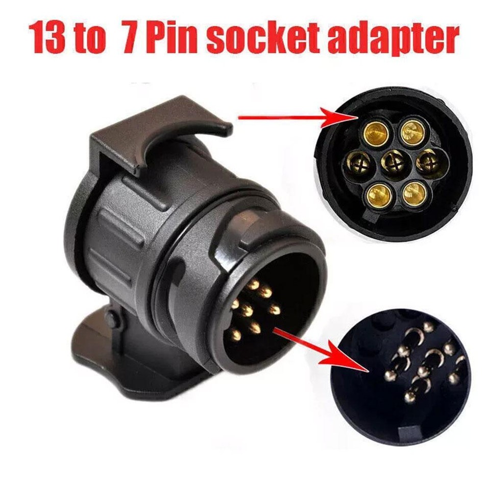 13 to 7 Pin Trailer Truck Electric Towing Converter Tow Bar Plug ...