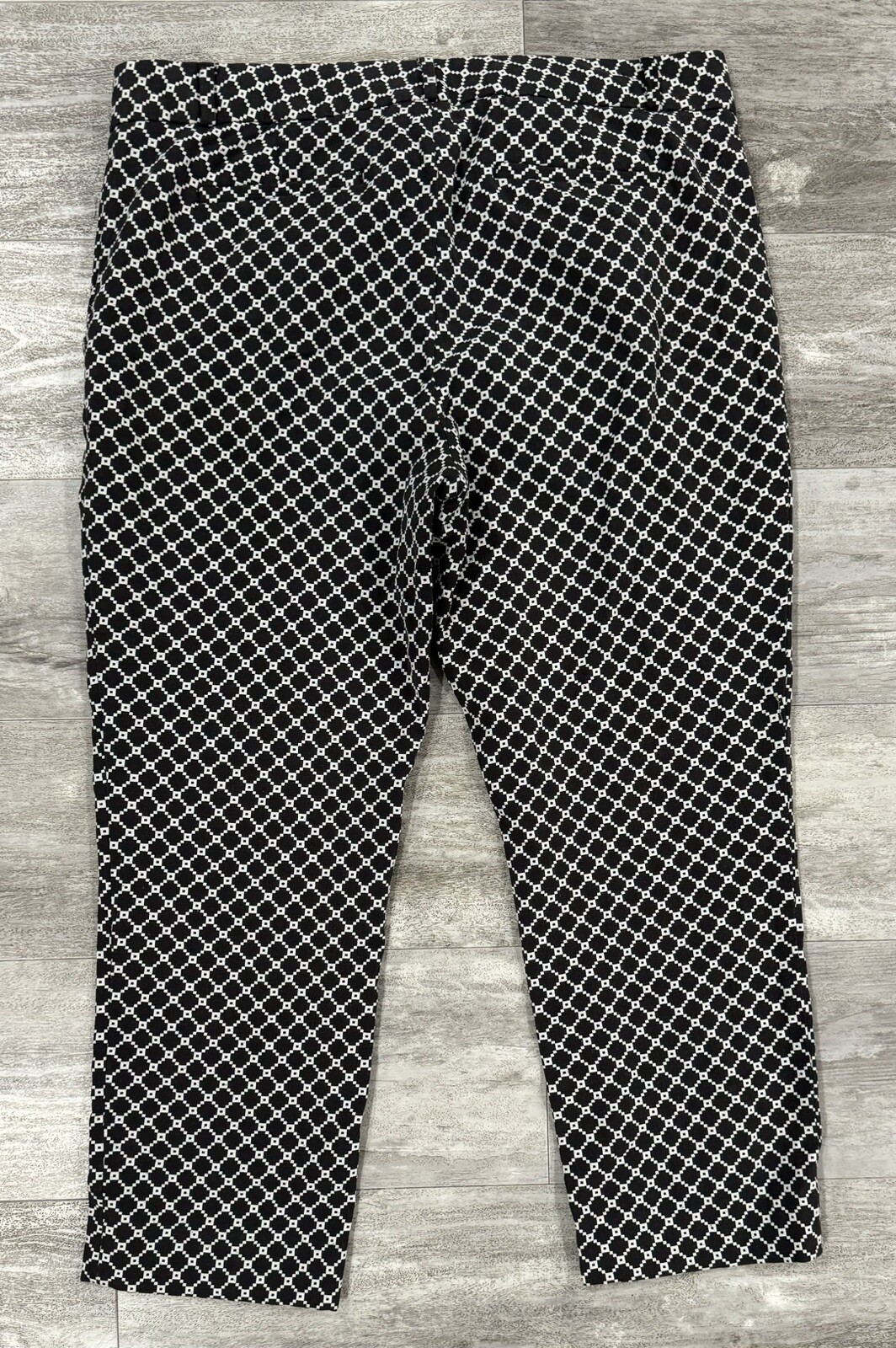 BANANA REPUBLIC Hampton Pant Geometric Womens Size 14 Black White 36x25 ...