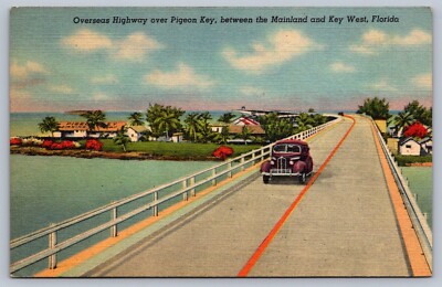 Postcard Pigeon Key FL Overseas Highway Between Mainland and Key West ...