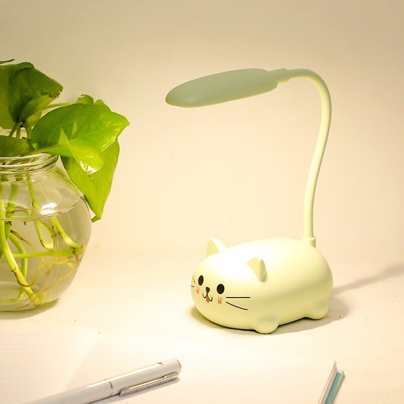 LED Portable Cute Kitten Cat Piggy Bear Lamp Reading Night Light USB ...