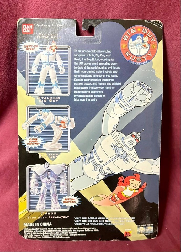 99 BANDAI THE BIG GUY and RUSTY THE BOY ROBOT FLYING BIG GUY ACTION ...