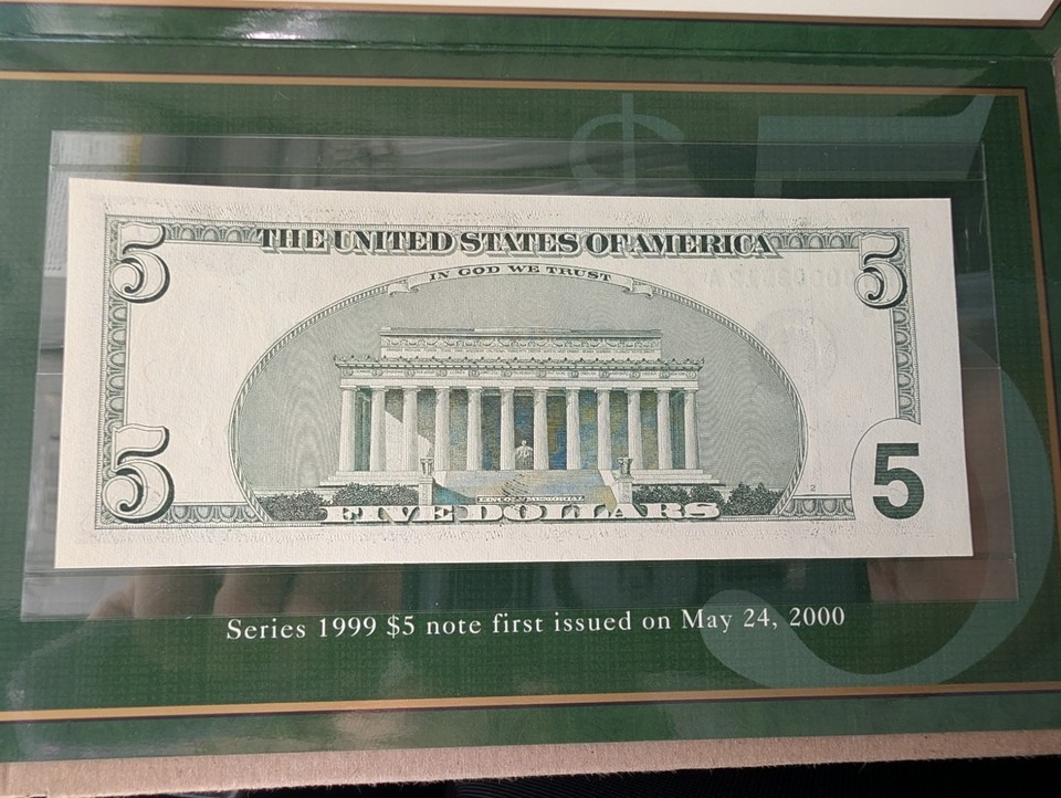 Low serial number 5 dollar bill from BEP with COA | eBay