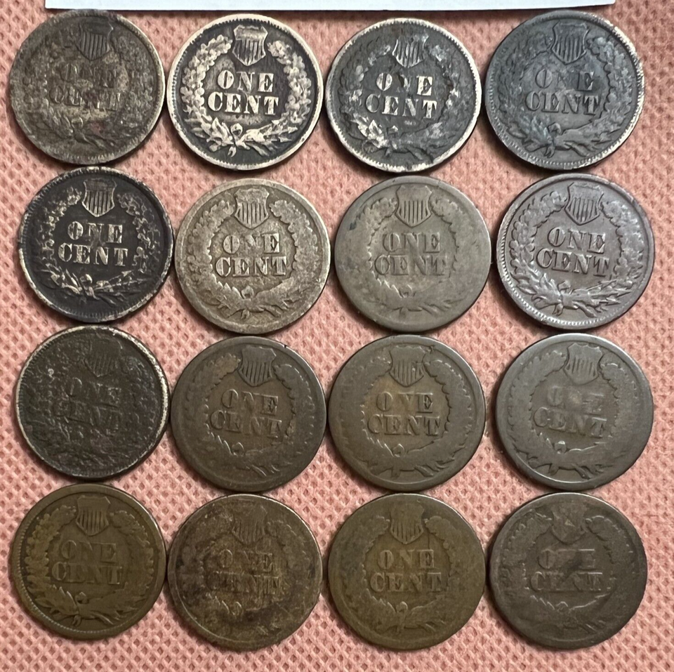 1865 INDIAN HEAD PENNY CENT, SET OF 16 COINS AS SHOWN IN PHOTOS | eBay
