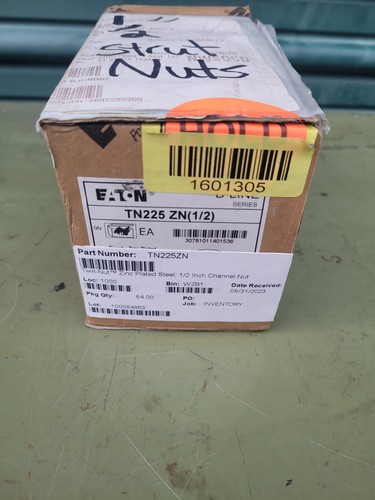 Brand New Set of 10 B-Line TN225ZN, Channel Nut, Tn225 (1/2) Zn Twirl ...