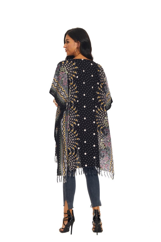 Beautybatik Women Hippie Gypsy Boho Printed Kimono Cardigan Shawl Wrap ...