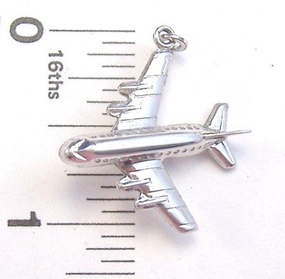 Charm JMS Sterling Silver passenger jet airplane with 4 engines | eBay
