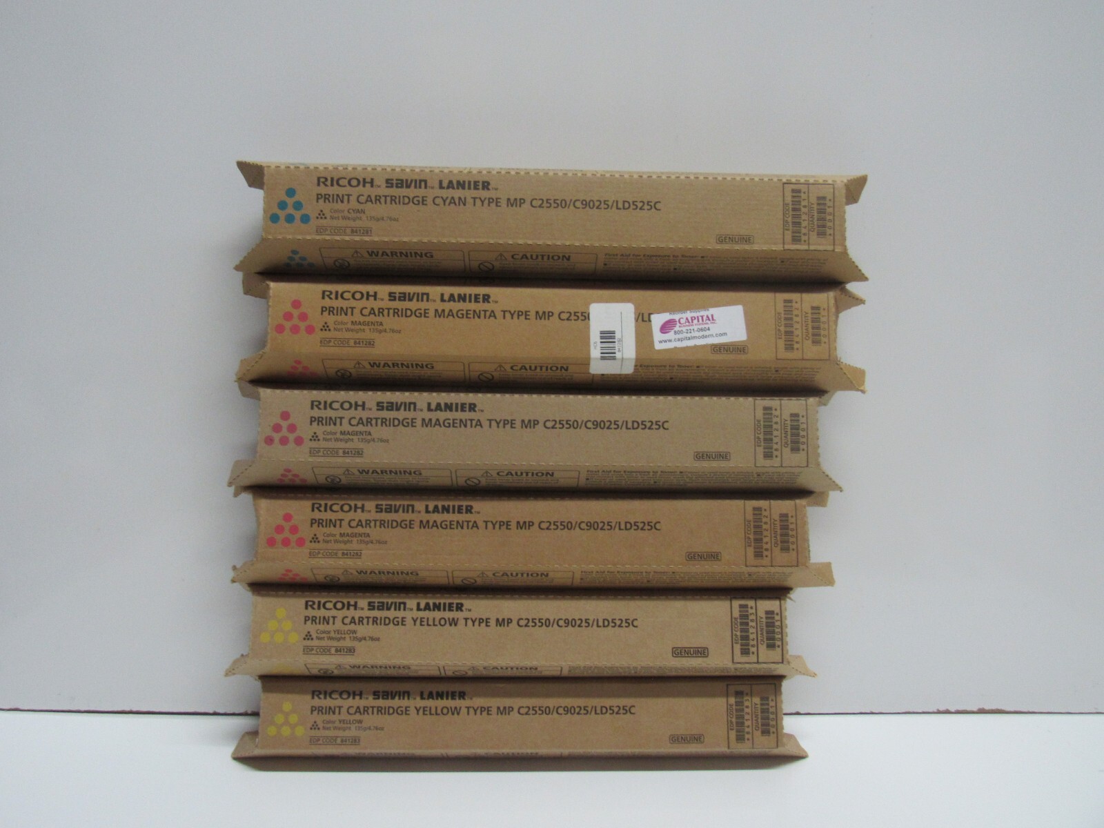 LOT OF 6! GENUINE RICOH SAVIN LANIER 841281/841282/841283 (MP C2550 ...