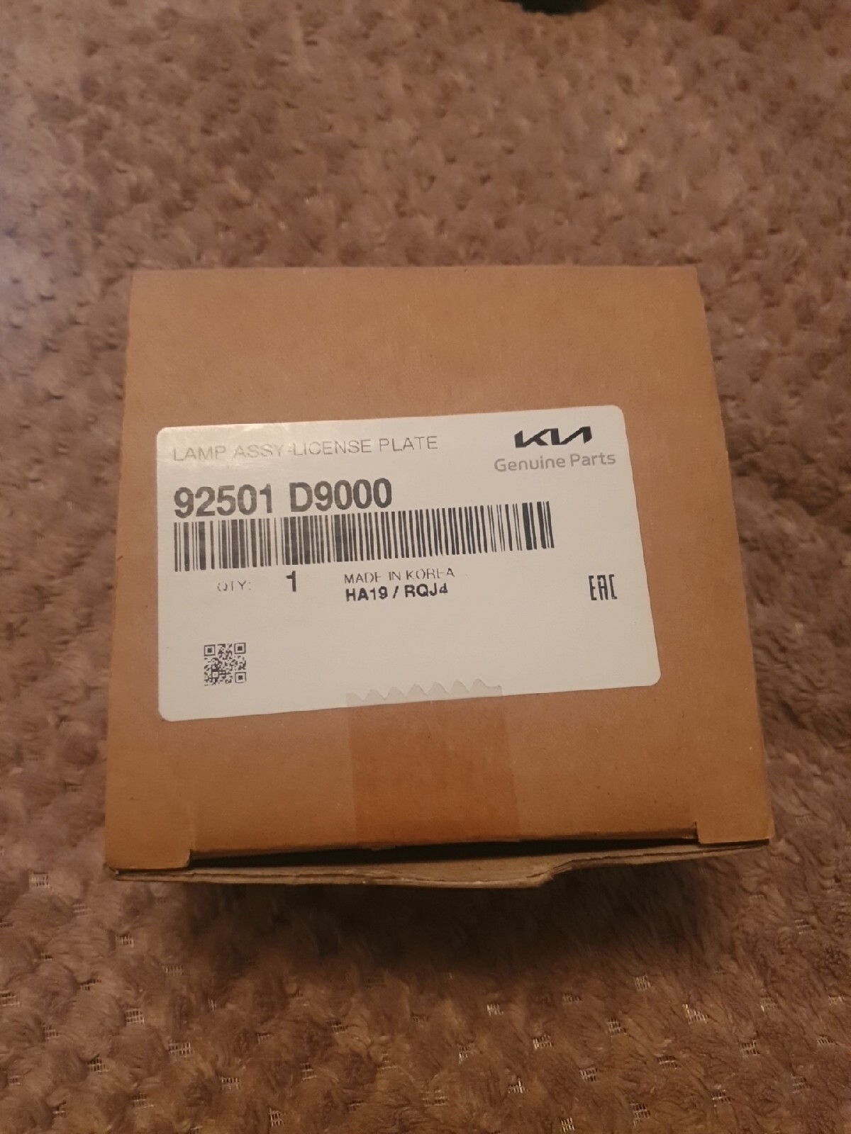 Kia Sportage Genuine 2x Number Plate Lamp Assembly PN 92501D9000 for ...