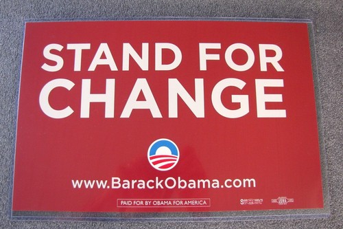 2008 Barack Obama CHANGE Campaign Poster 11x17 Rally Sign with ...