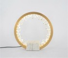 Dimmable 3Color Crystal Ring Table Lamp LED Light Desk Bedside Lighting ...