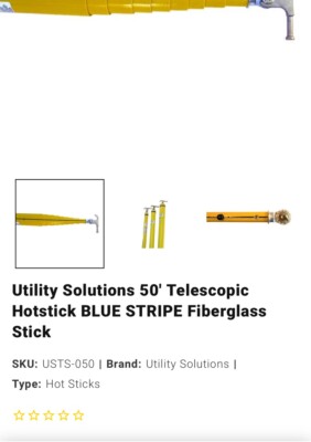 UTILITY SOLUTIONS BLUE STRIPE 50-Foot Measuring Lineman Telescopic ...