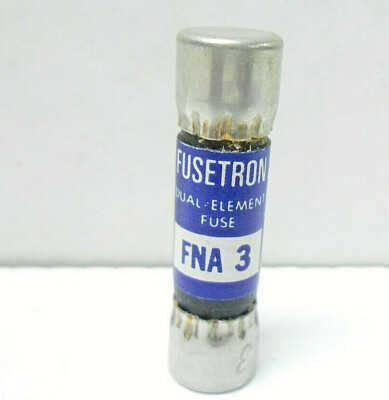 FNA-3 BUSSMAN FUSETRON FUSE, 3 AMPS/ 125 VOLTS NEW OLD STOCK 5 TO A LOT ...