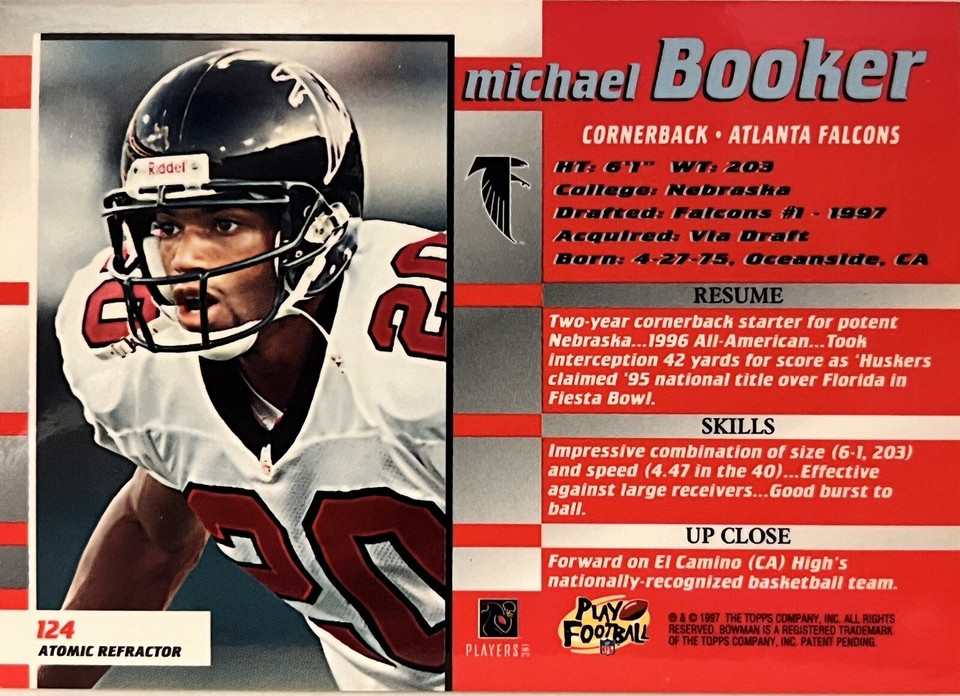 1997 Bowman's Best Atomic Refractor Michael Booker Rookie #124 Atlanta ...