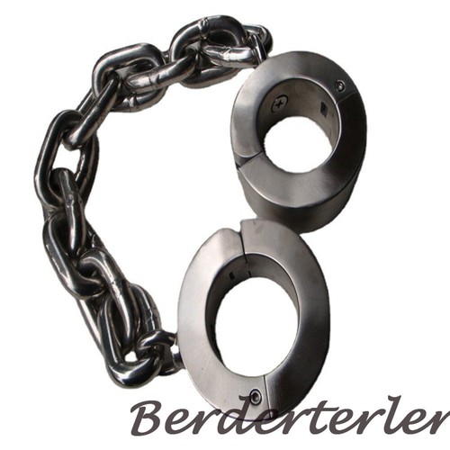 15kg Heavy Duty Stainless Steel Leg Cuffs Equipment Restraints Slave ...