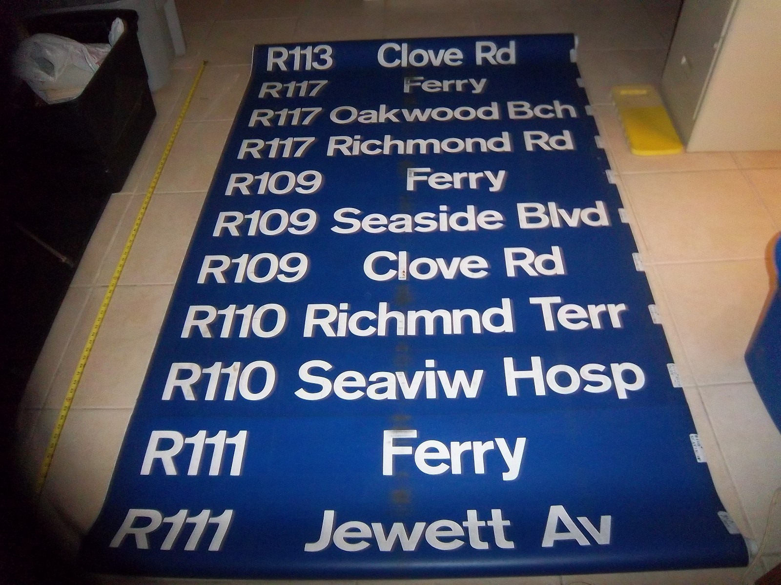 NY NYC BUS ROLL SIGN STATEN ISLAND WILLOWBROOK MENTAL SCHOOL CASTLETON ...