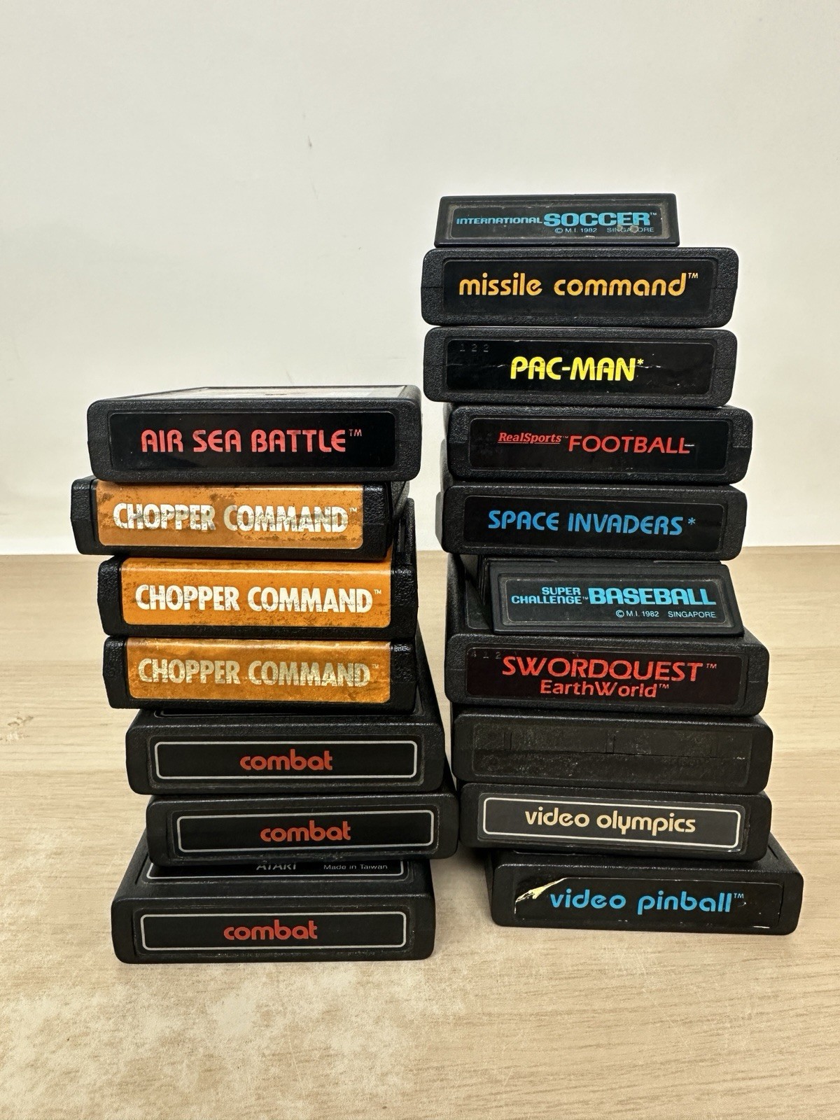 Atari 2600 Game Cartridge Lot Of 17 w/ Duplicate Titles: Space Invaders ...