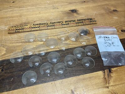 VINTAGE LOT Of 20 REPLACEMENT GLASS CLOCK FACE LENS 1 3/8” Round Face ...
