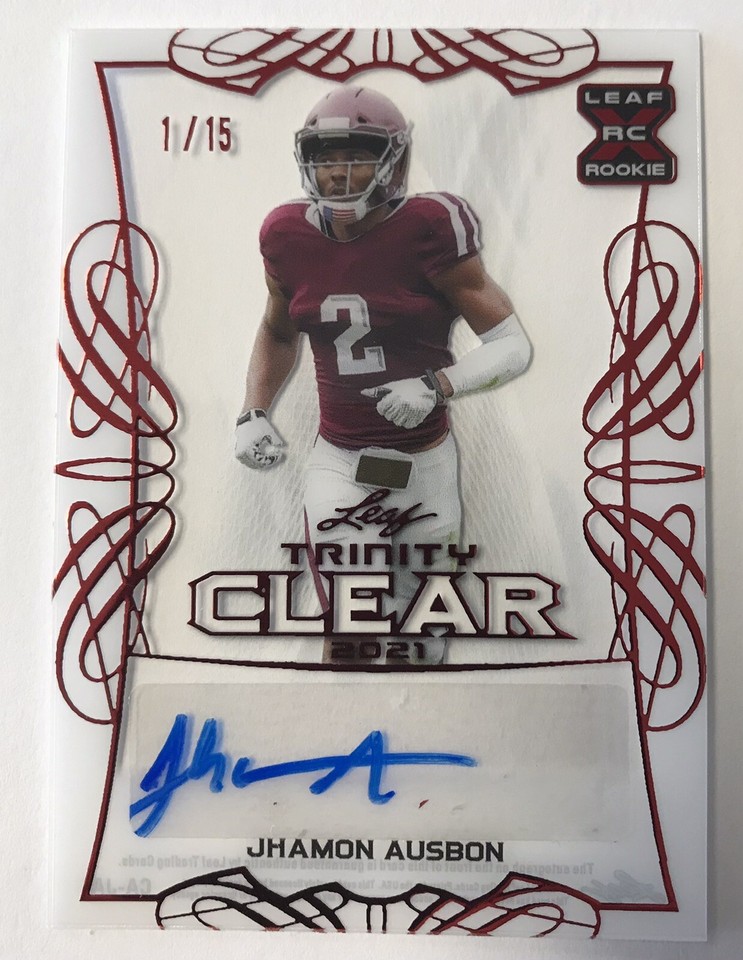 JHAMON AUSBON 2021 Leaf Trinity Clear AUTOGRAPH #1/15 AUTO Aggies ...