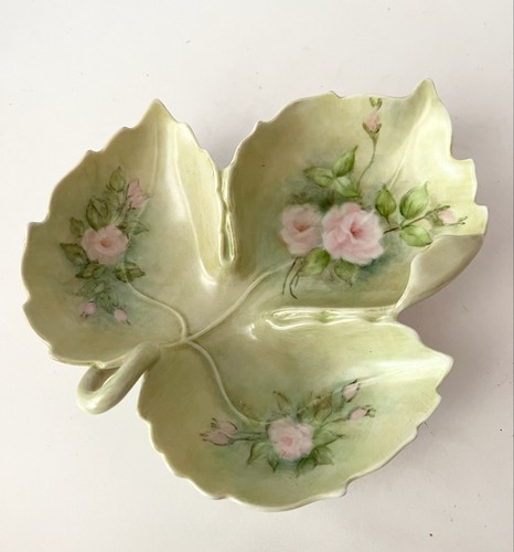VTG. Rare HP Curled Edge Leaf Dish Roses Signed Clymer Dated 1974 ...