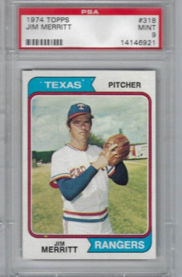 1974 Topps baseball card #318 Jim Merritt Texas Rangers graded PSA 9 | eBay