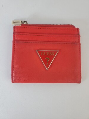 Vintage Guess Small Id Wallet Coin Purse Bright Red Logo | eBay