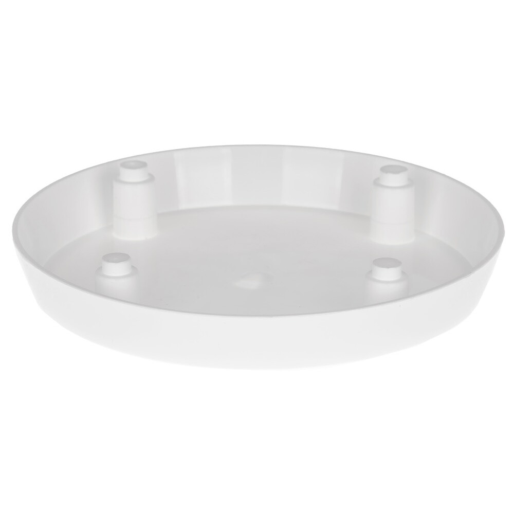 Round Sahara Plastic plant pot cover with tray and drainage holes ...