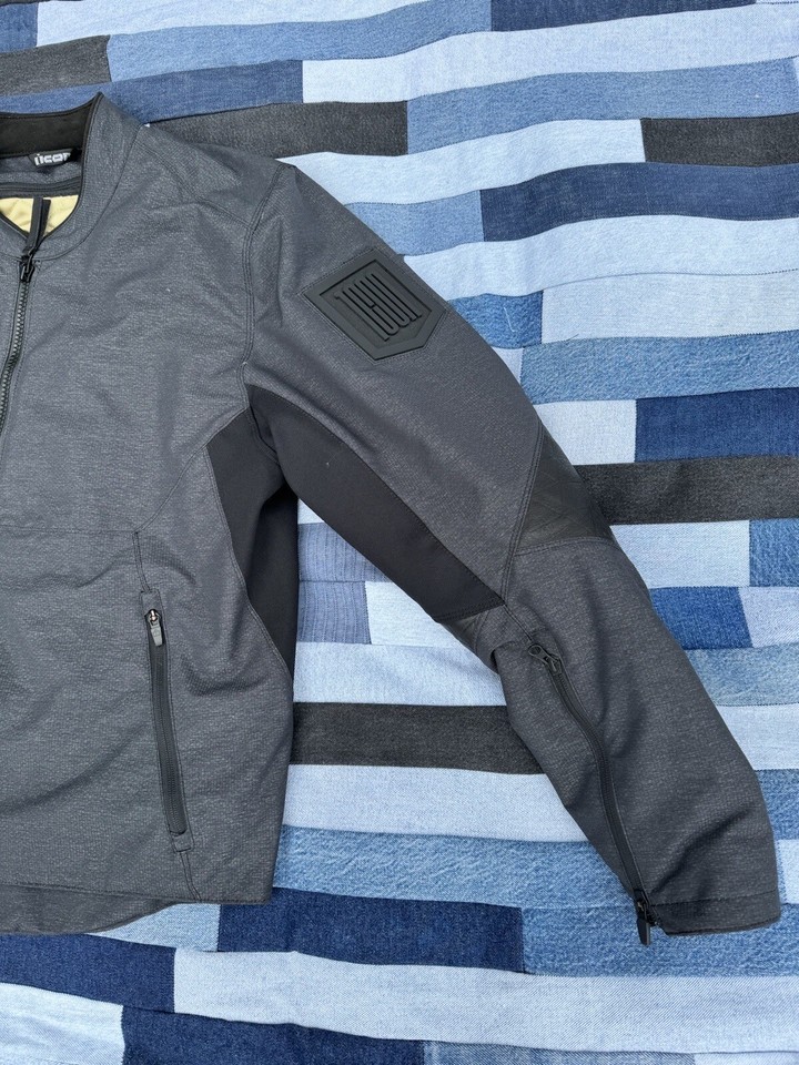 Mens ICON D30 Akromont Padded Motorcycle Jacket Size XL Lined | eBay
