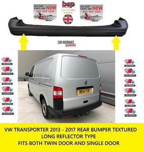 VW TRANSPORTER T6 2013 - 2017 REAR BUMPER TEXTURED LONG REFLECTOR ...