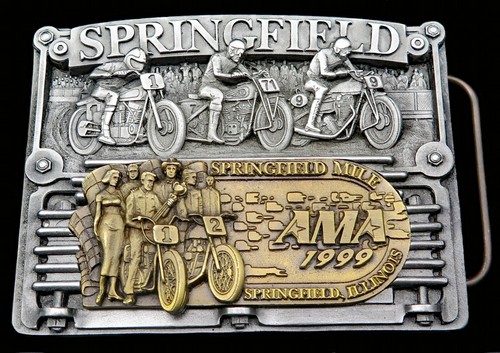 AMA Springfield Mile Illinois Motorcycle Racing Pewter Brass Vintage ...