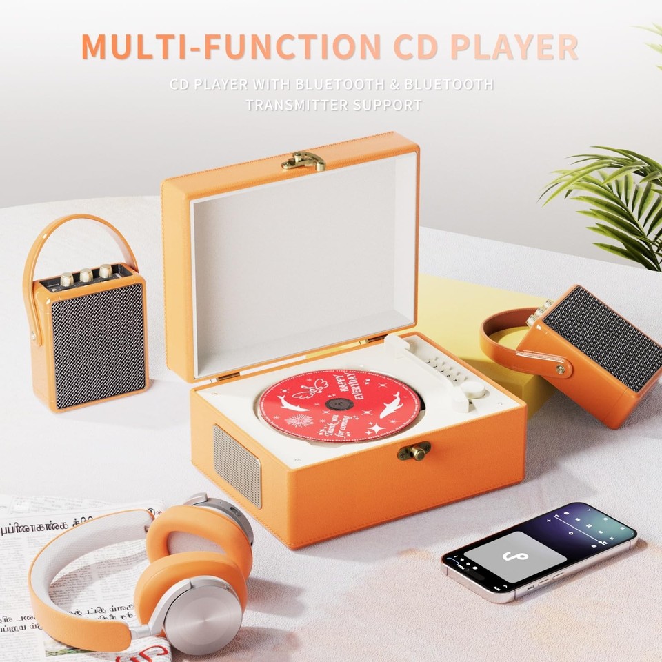 Time Music Box CD Player with Speakers; Bluetooth Transmitter; Festival ...