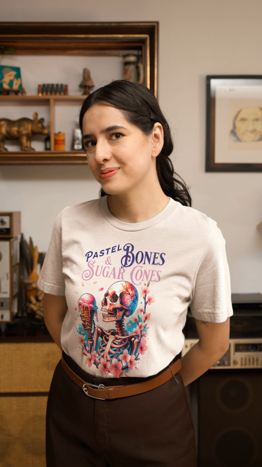 Pastel Bones & Sugar Cones Tee – Cute Goth Skeleton Ice Cream Shirt ...