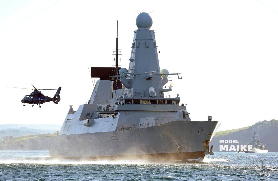 3D Printed 1/700 British Navy Type 45 guided missile destroyer Model ...