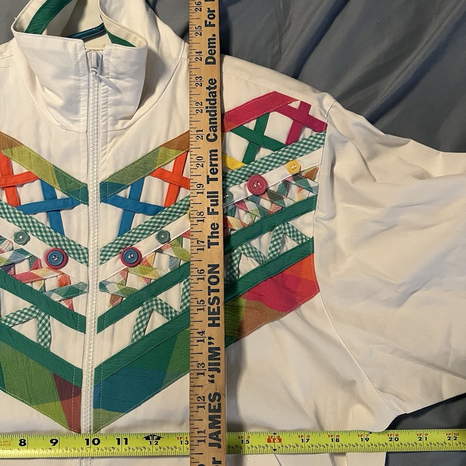 VTG Koret Francisca Petites Women’s Windbreaker Jacket Zip Up Patchwork ...