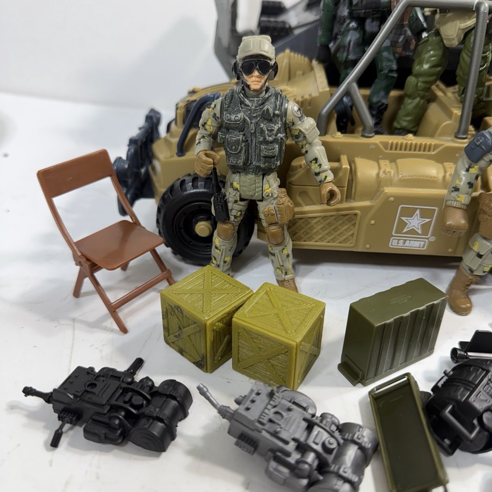 Vintage (Chap Mei) 3.75 U.S. Army Lot (4) vehicles (11) figures Mixed ...