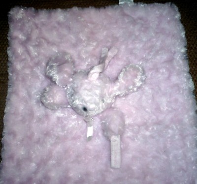Blankets And Beyond Plush Pink BUNNY RABBIT Lovey Nunu Pacifier Holder ...