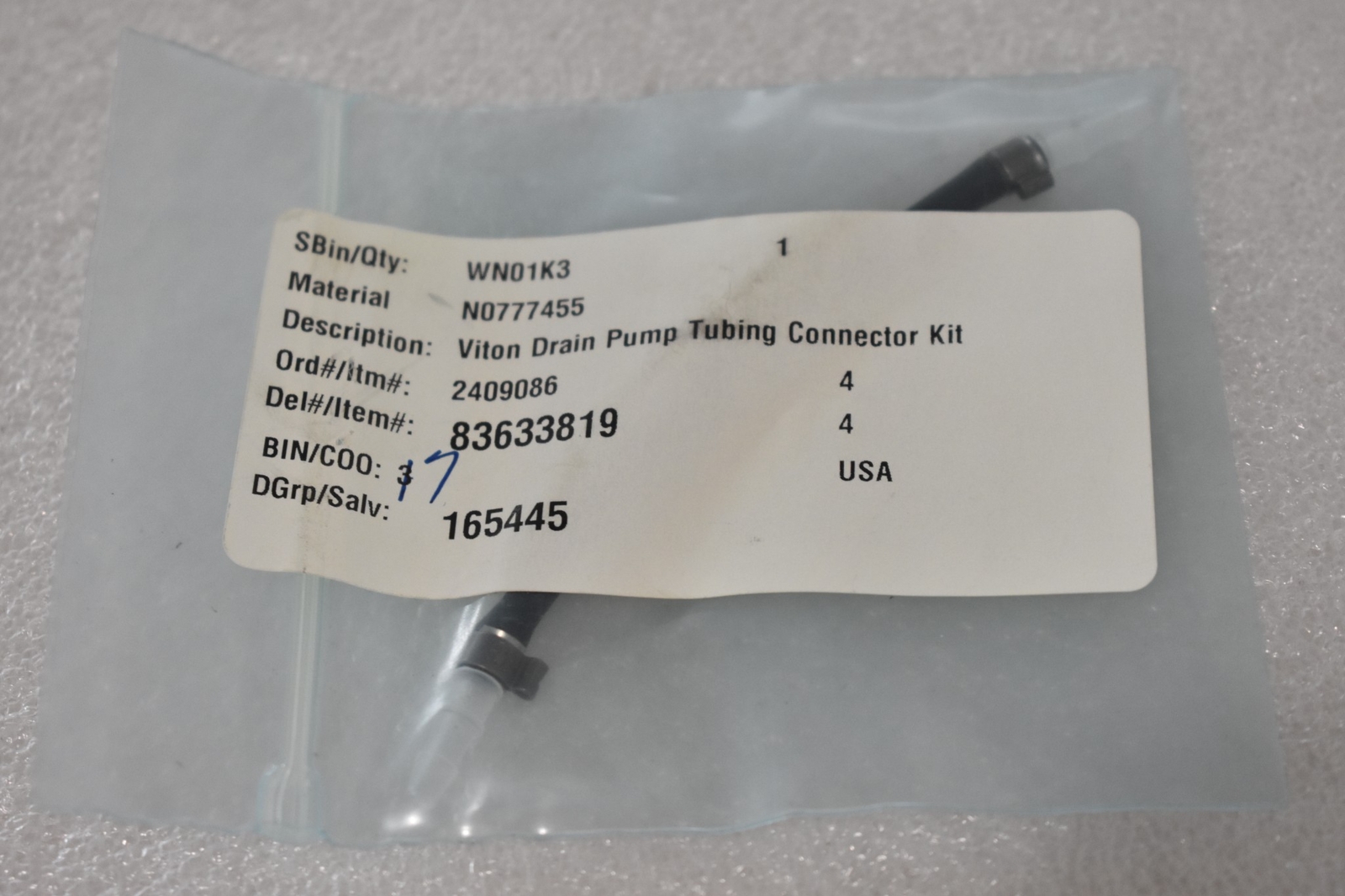 PERKIN ELMER N0777455 VITON DRAIN PUMP TUBING CONNECTOR KIT | eBay