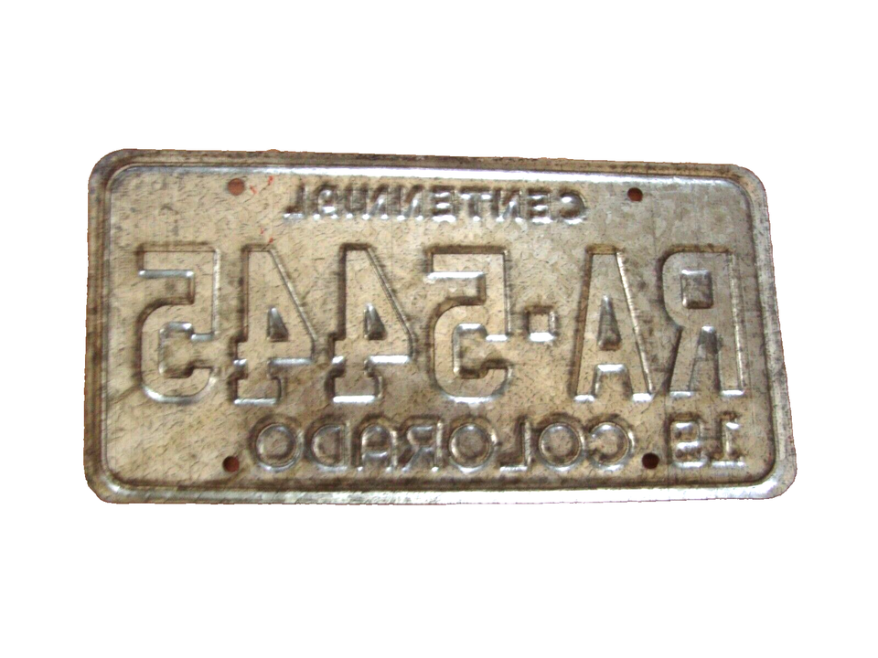 1976 Colorado Centennial License Plate Palindrome Very Good Condition ...