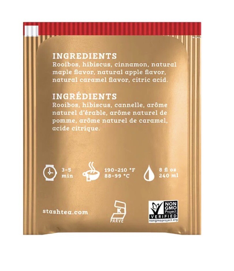 STASH TEA - MAPLE APPLIE CIDER HERBAL TEA (18 TEA BAGS, 1.2 OZ) | eBay