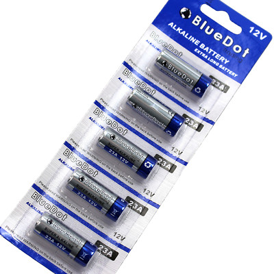Qty 5 A23 Battery E23A GP-23AE 23A 12V/23GA ~ BlueDot Battery Batteries ...