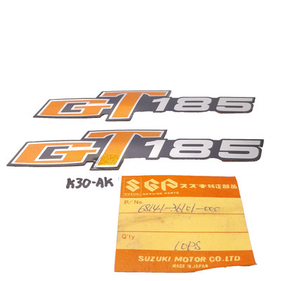 Suzuki GT185 GT-185 Side Cover Decals Sticker Pair (2Pc) NOS Genuine ...