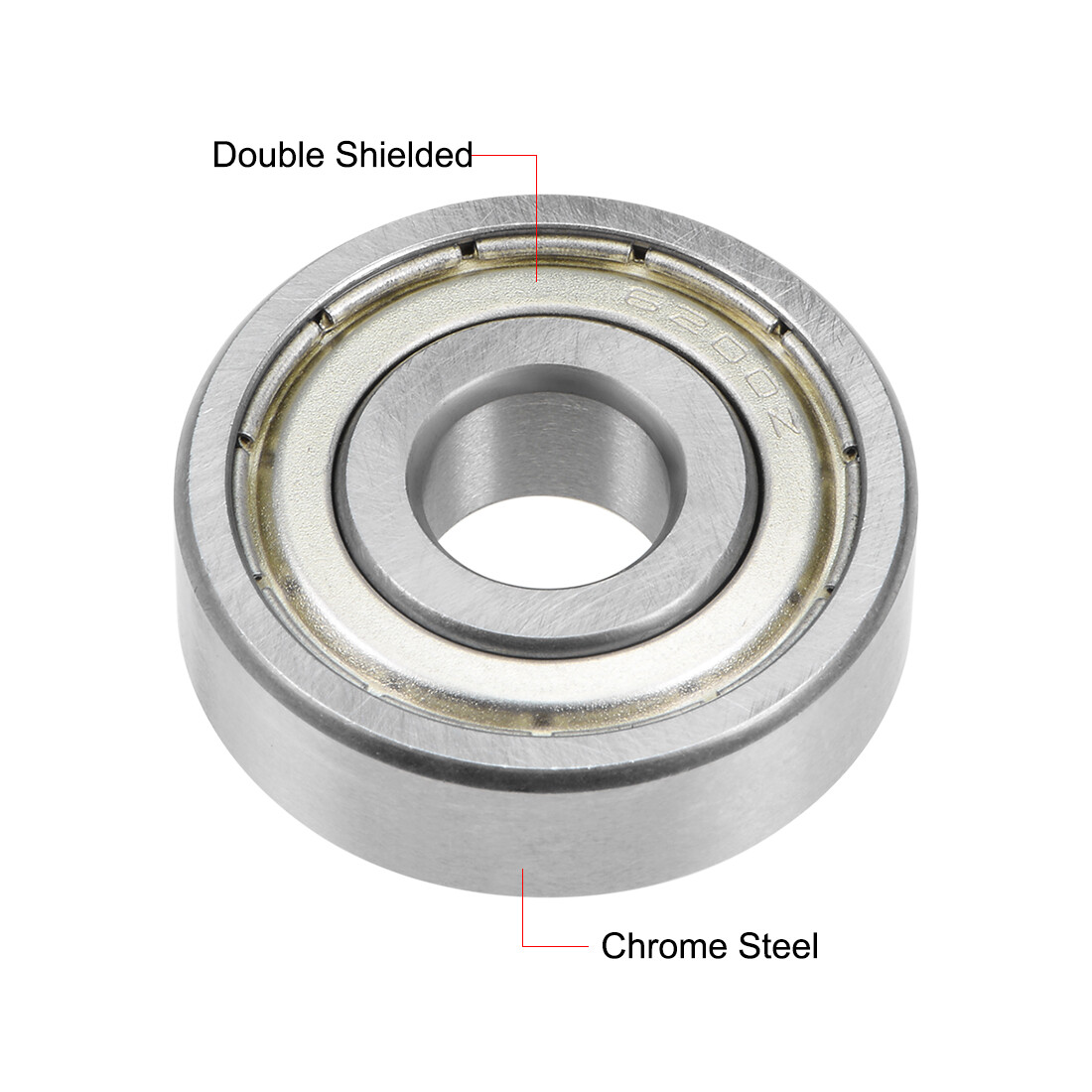 6200ZZ Deep Groove Ball Bearing 10x30x9mm Double Shielded Chrome ...