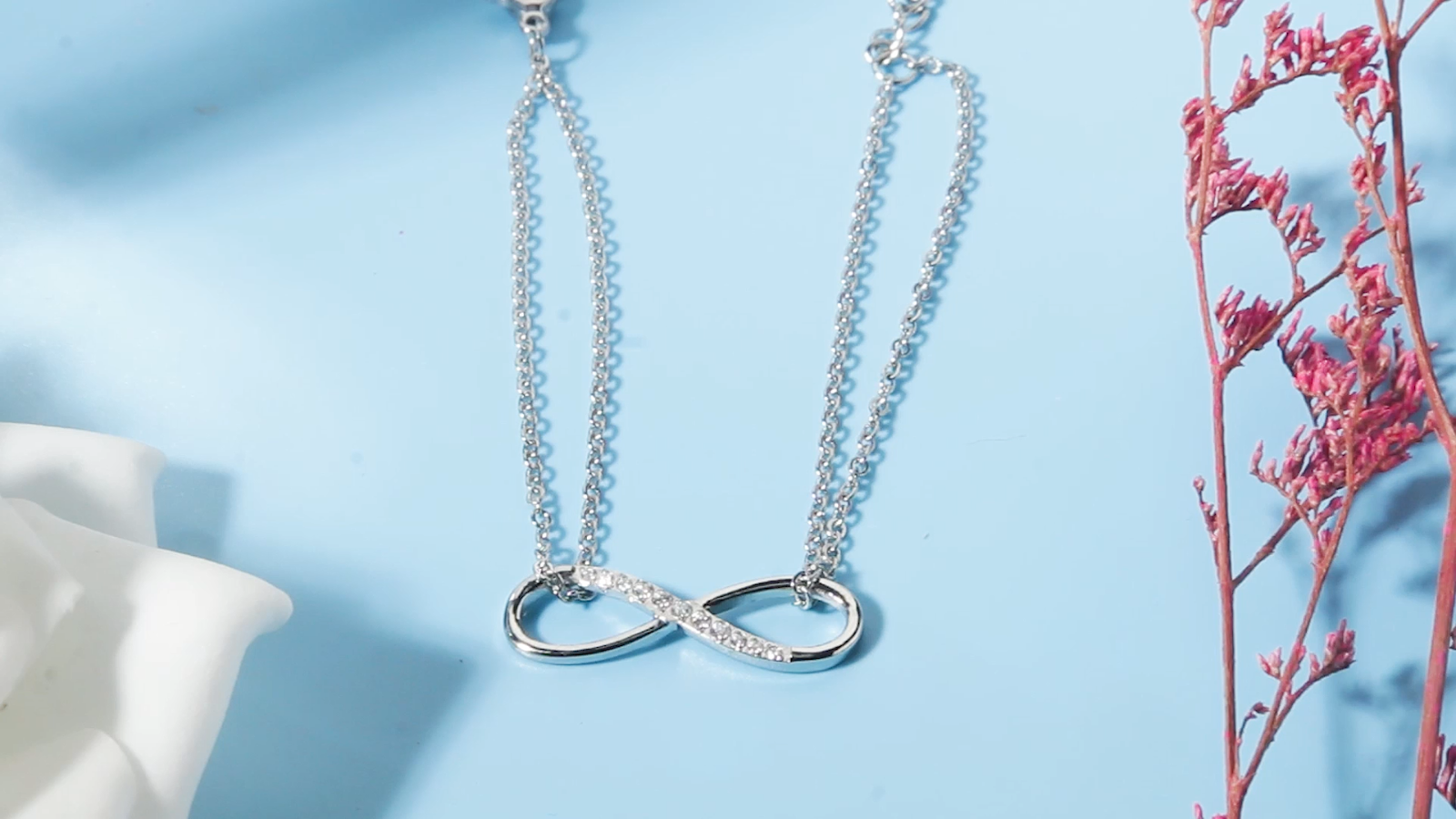 Bling Infinity Necklace Lucky Number 8 Pendant Women Girls Stainless ...