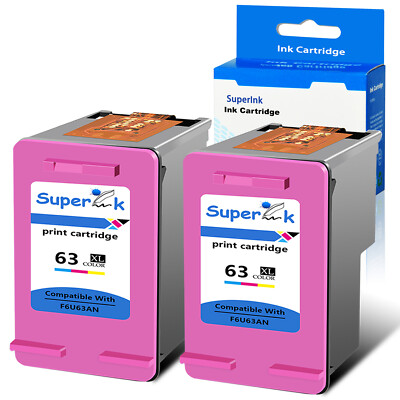 2PK Ink Cartridge for HP 63 63XL DeskJet 1110 1111 OfficeJet 3830 3833 ...