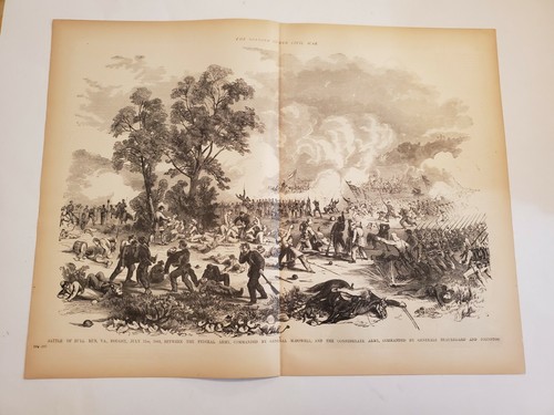 Battle of Bull Run July 21 1861 Virginia c. 1885 Engraving Civil War | eBay