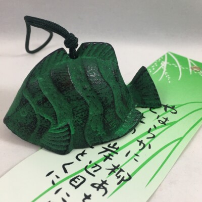 Kotobuki Japanese Wind Chime Nambu Iron Green Tropical Fish 485-098 ...