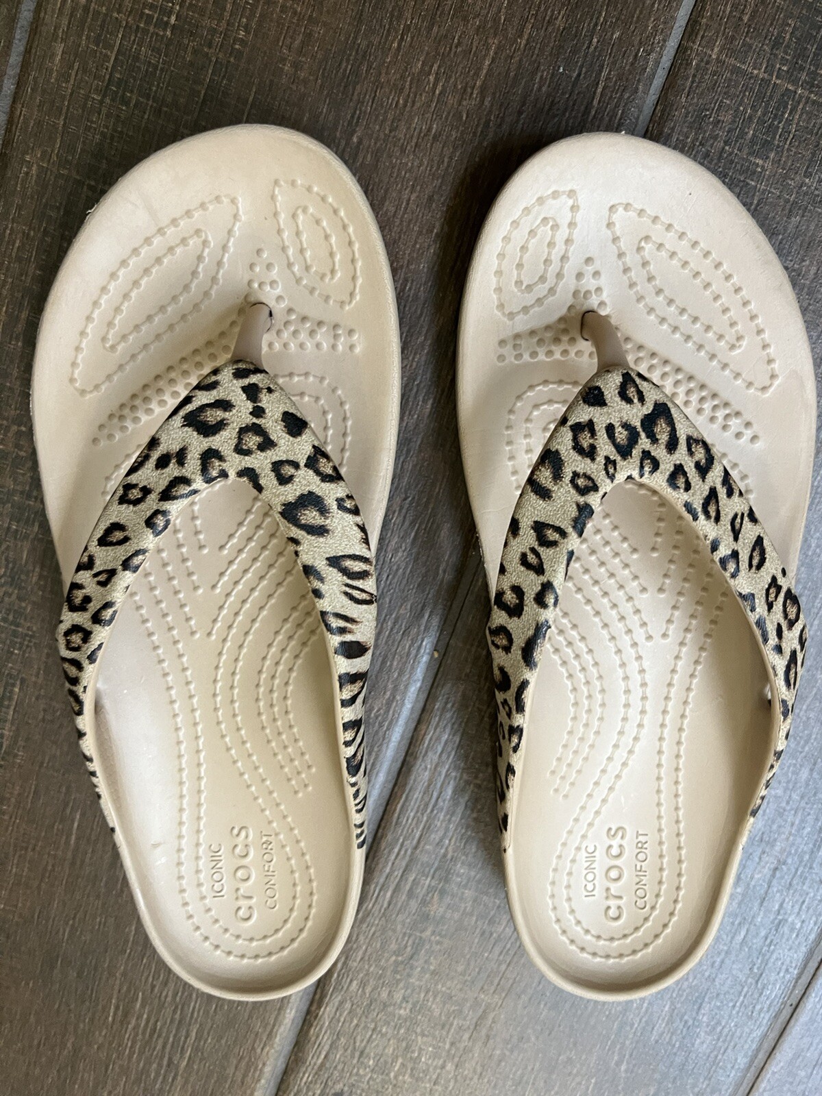 Crocs Sandals Womens 5 Leopard Print Iconic Comfort K… - Gem